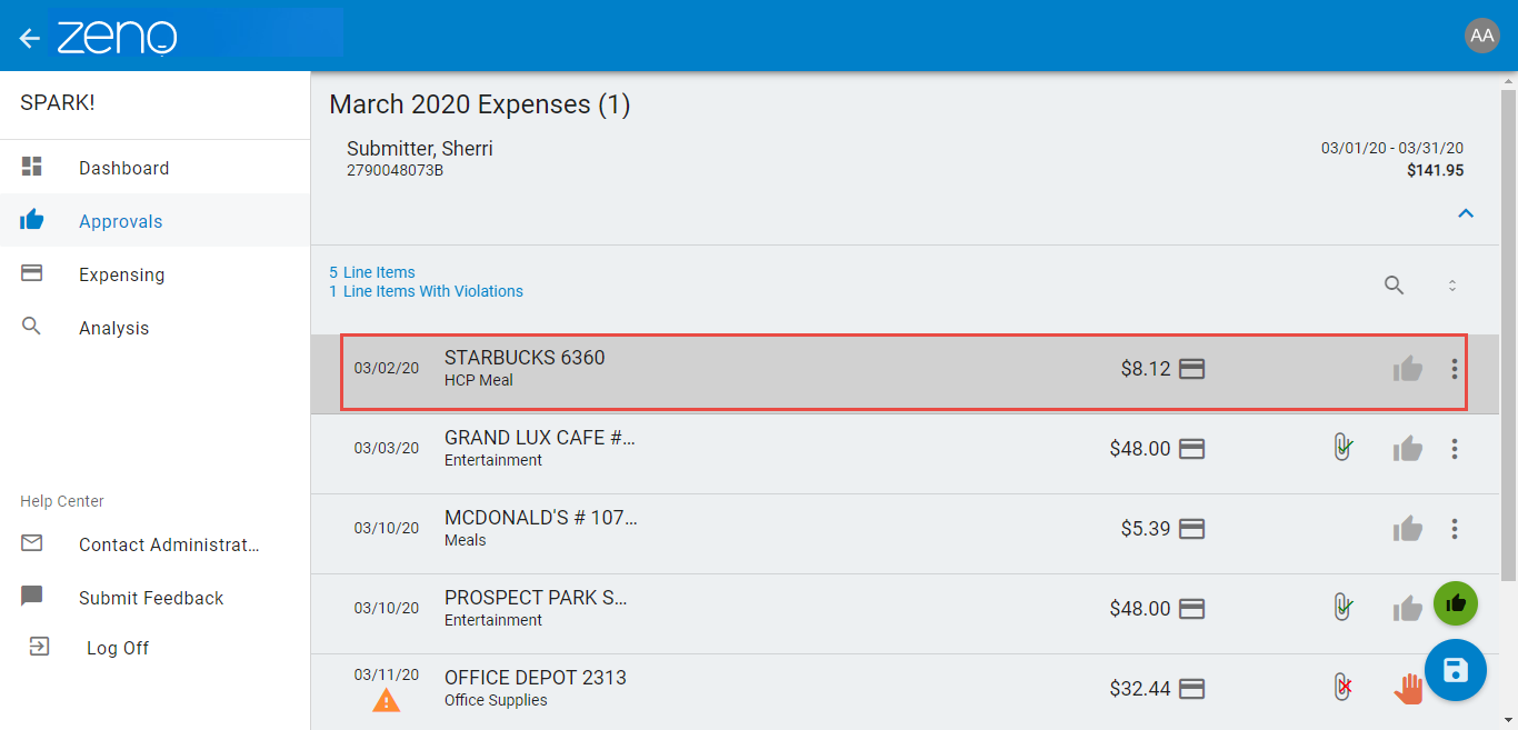 Approver Review Zeno Expense Knowledge Base